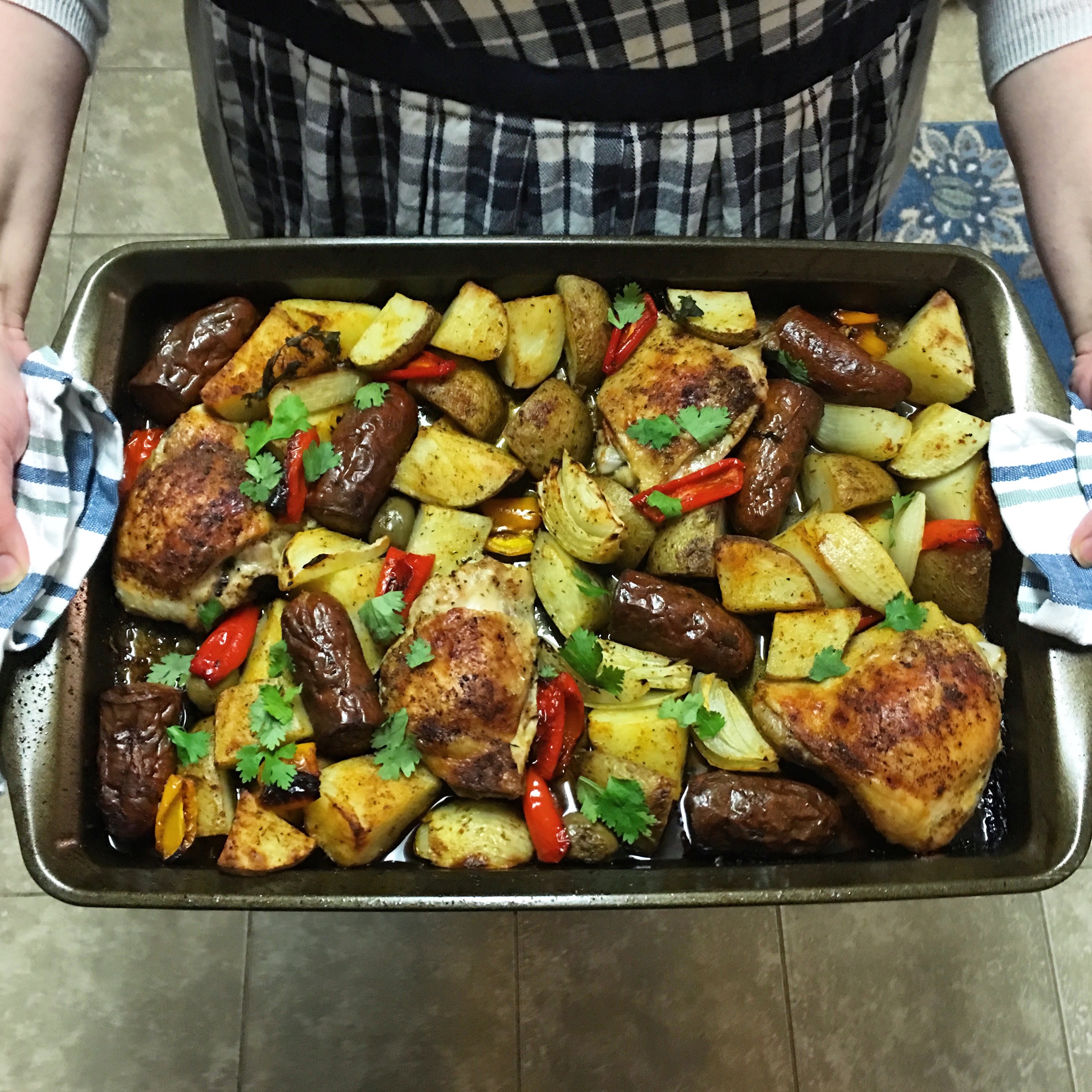 Spanish Chicken and Chorizo Tray Bake - Humble Oven